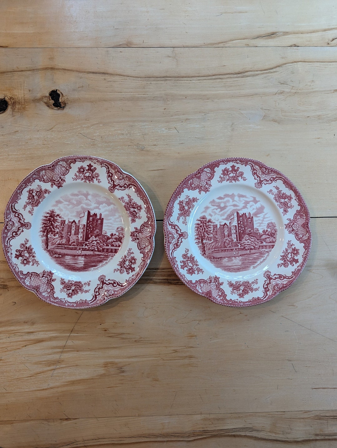 Vintage Johnson Brothers Old Britain Castles Pink Castle Dinner Plates ...