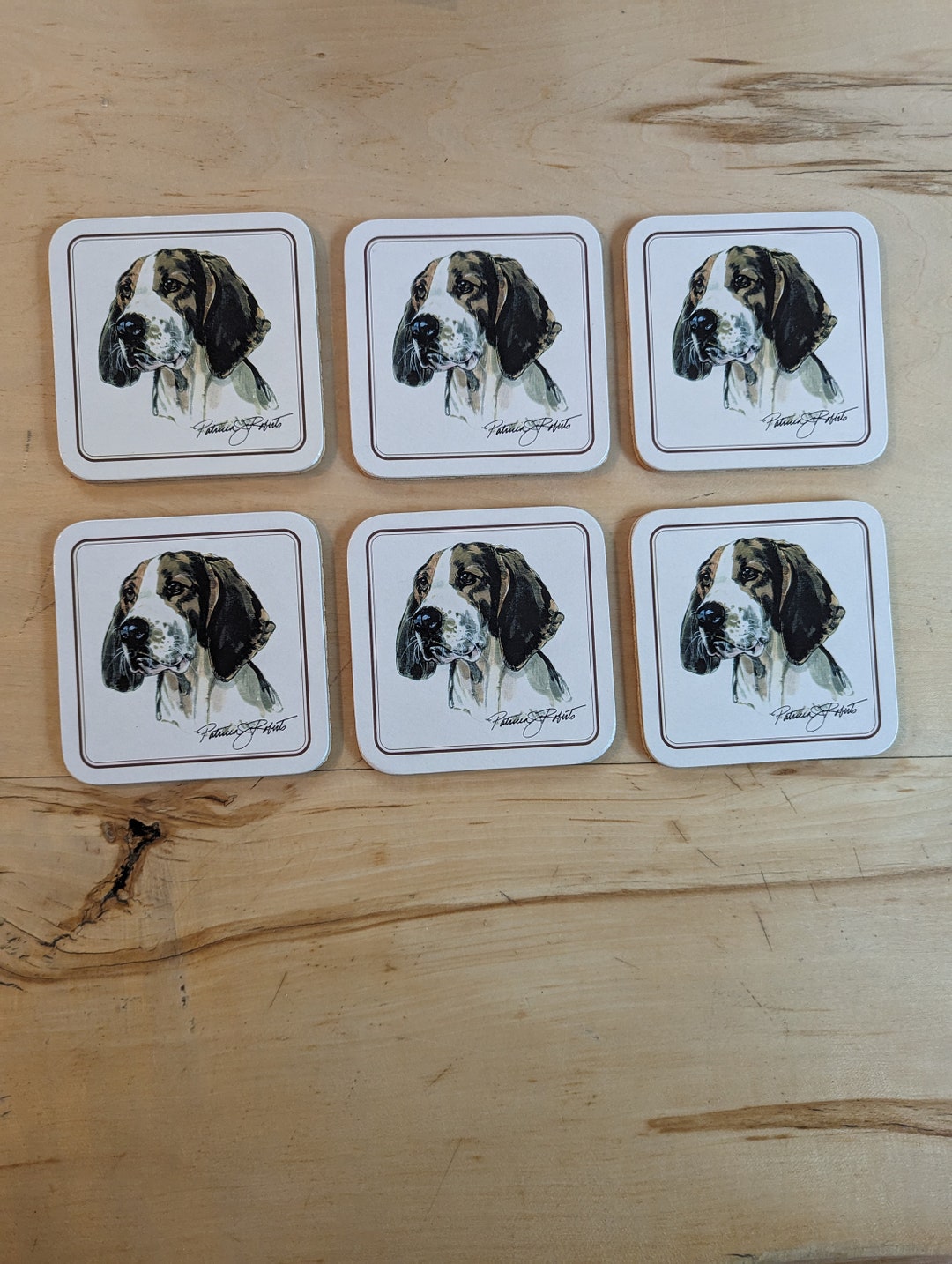 Vintage Trendex Beagle Dog Coasters, Set of 6, Cork Bottom Coasters ...