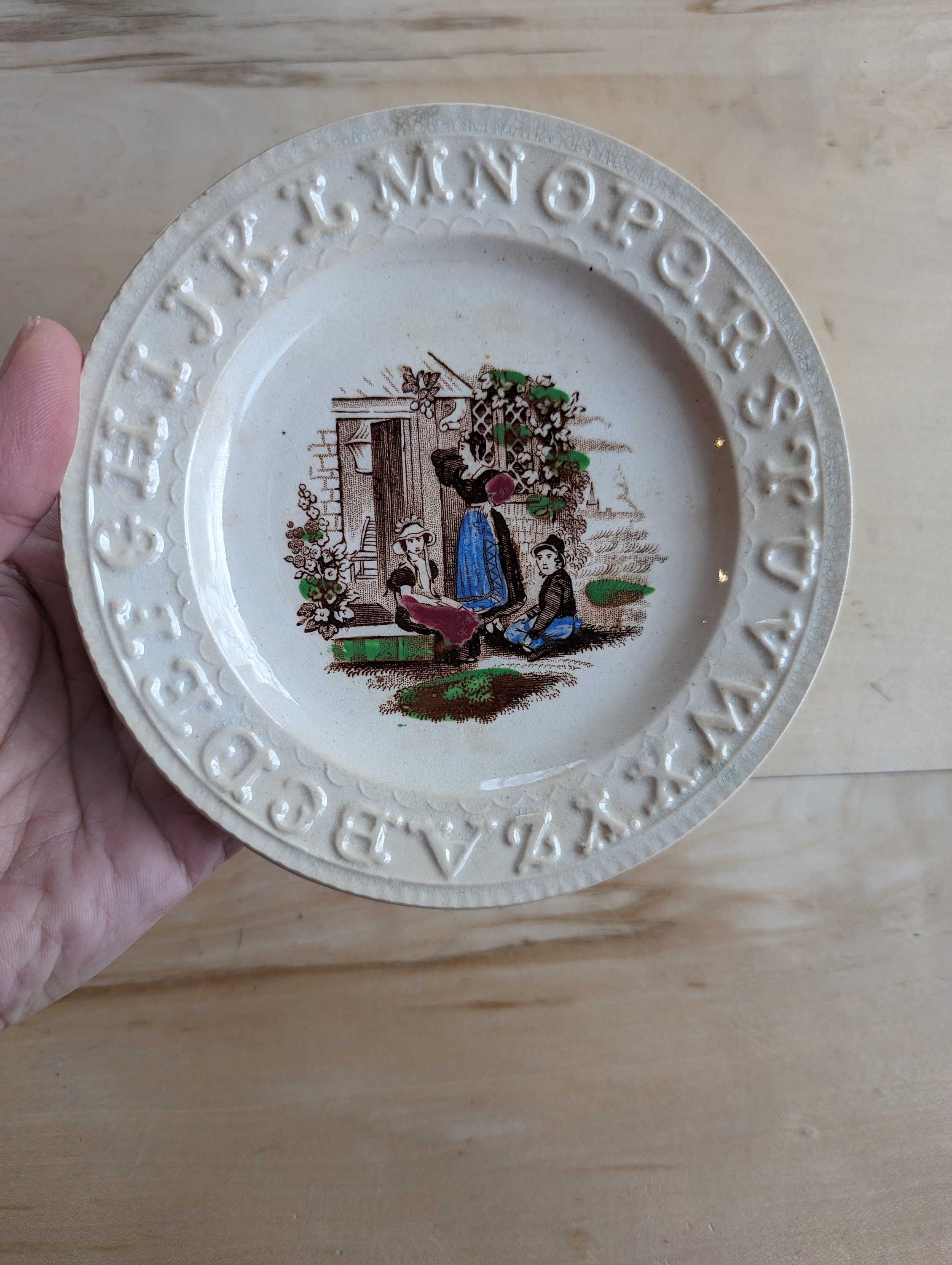 Antique Staffordshire ABC Child Plate 6 Victorian Alphabet Plate - Etsy