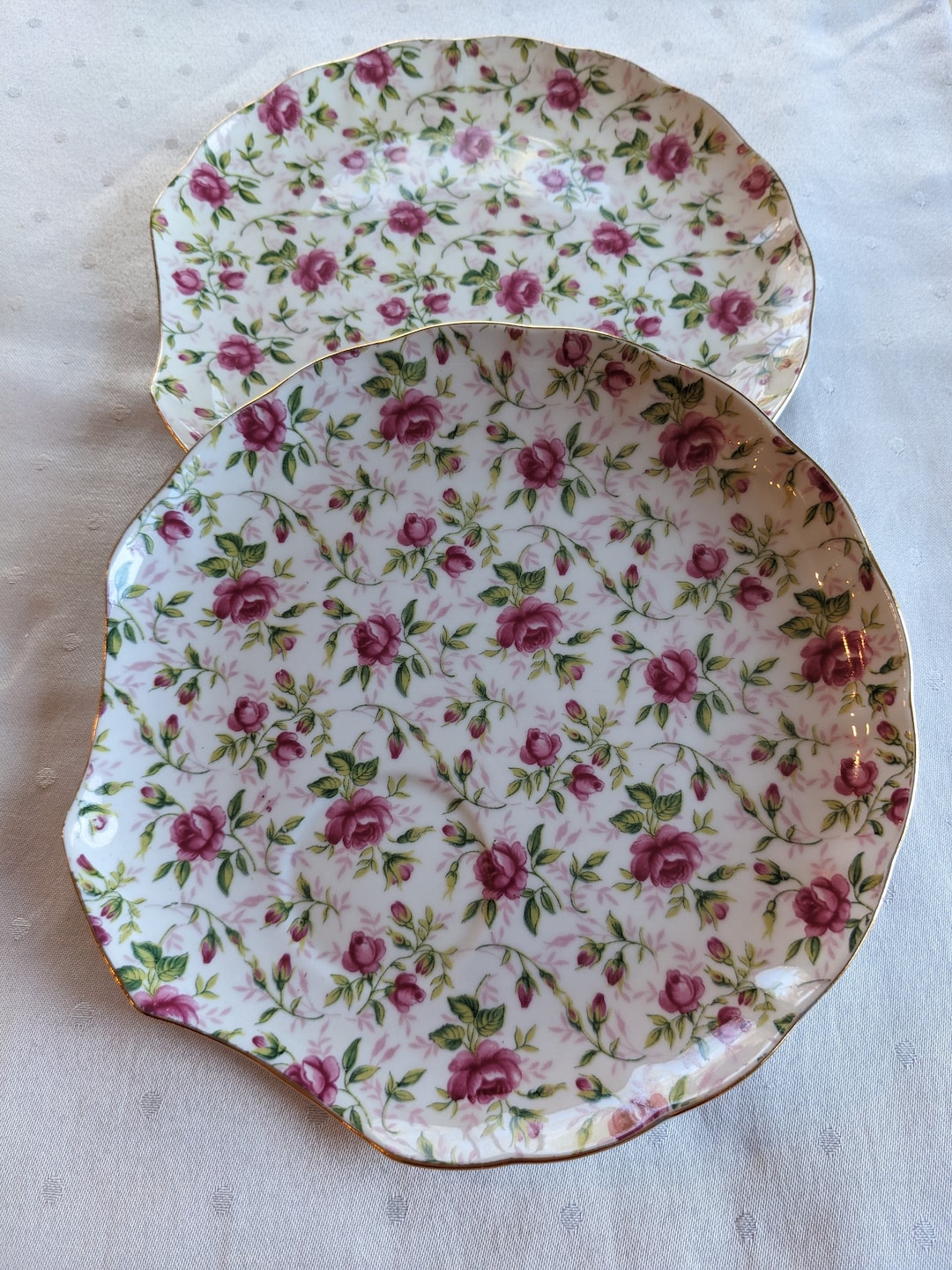 Lefton China Rose Chintz Vintage Vintage Pattern 637 Set of 2 Lunch ...