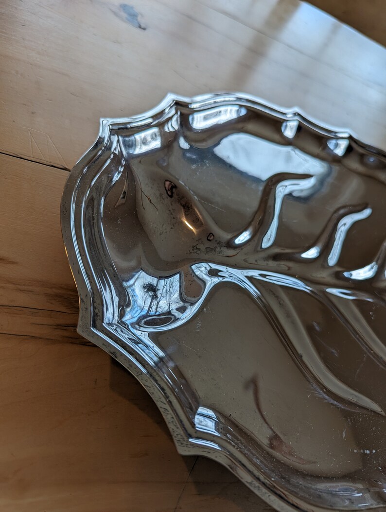 Vintage Chippendale Silver Plate Footed Meat Platter Silverplate Tray ...