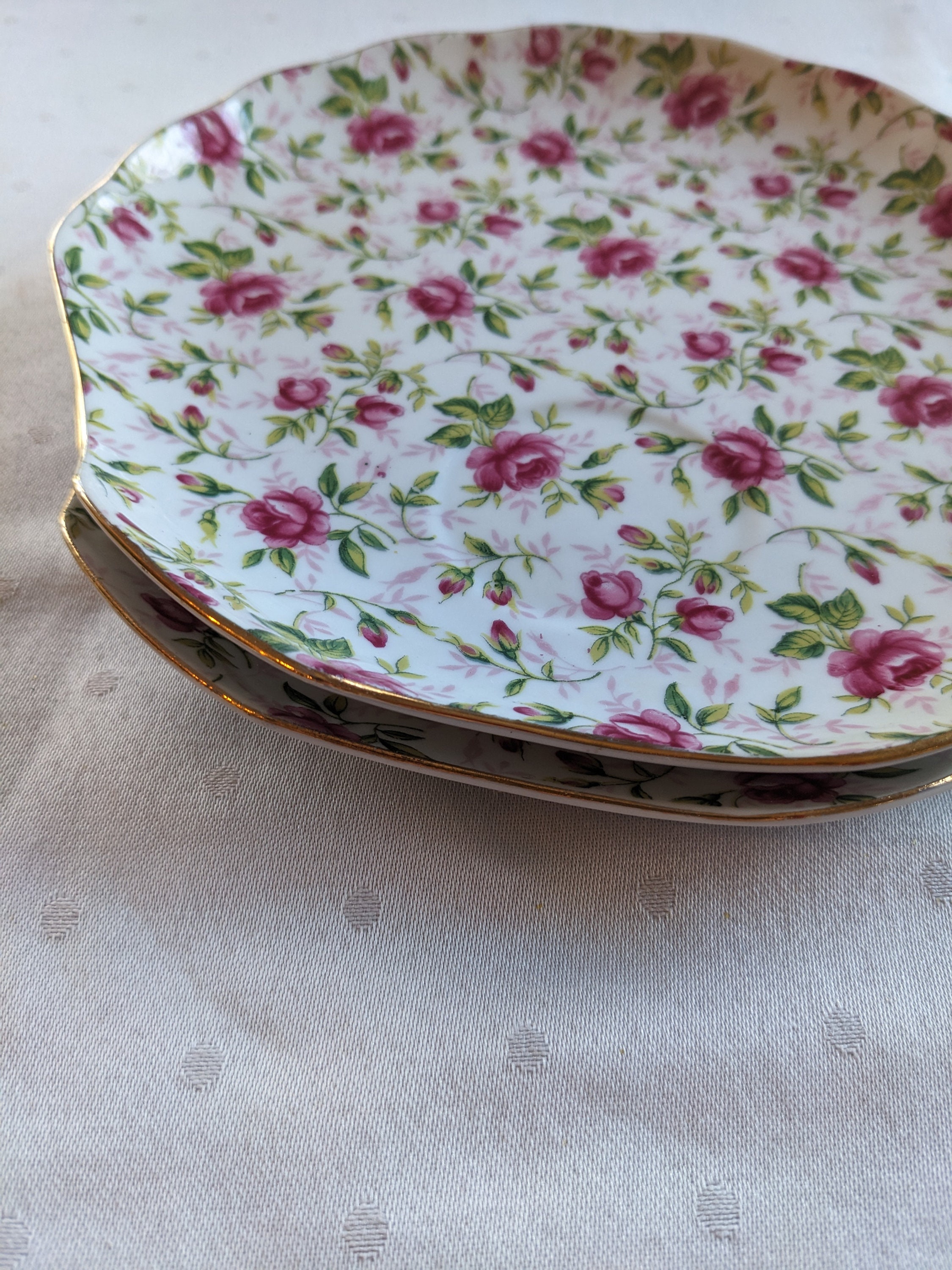 Lefton China Rose Chintz Vintage Vintage Pattern 637 Set of 2 Lunch ...