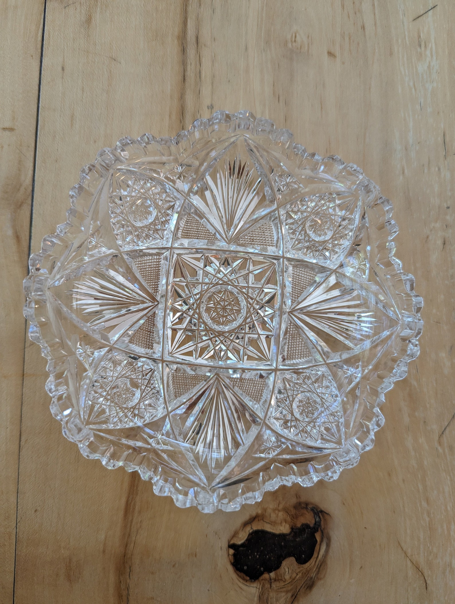 Antique ABP Cut Glass 5 in Lotus Pattern Bowl by Eggington C1899 ...