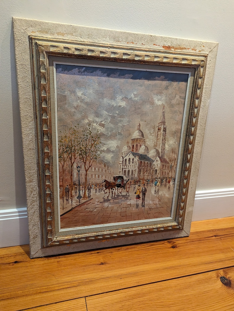 Antonio Devity Vintage Oil Painting of Paris, Oil on Canvas Framed ...