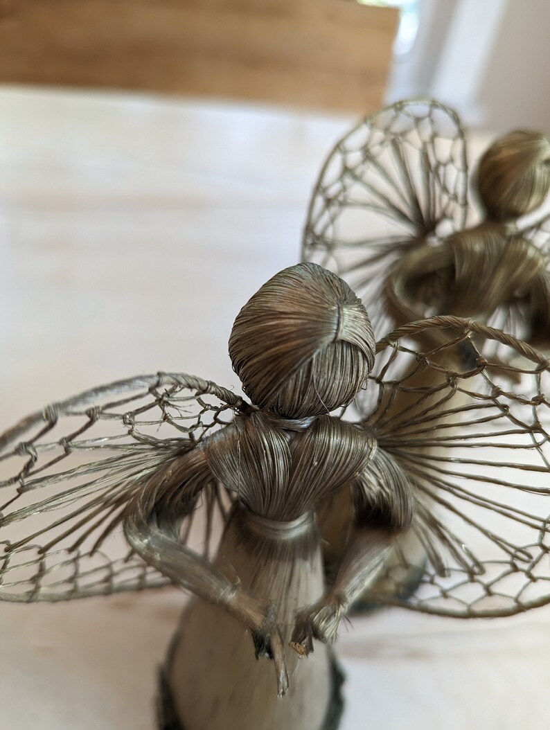 Vintage Set of Two Hand Made Corn Husk Angels Praying, Primitive Gold ...