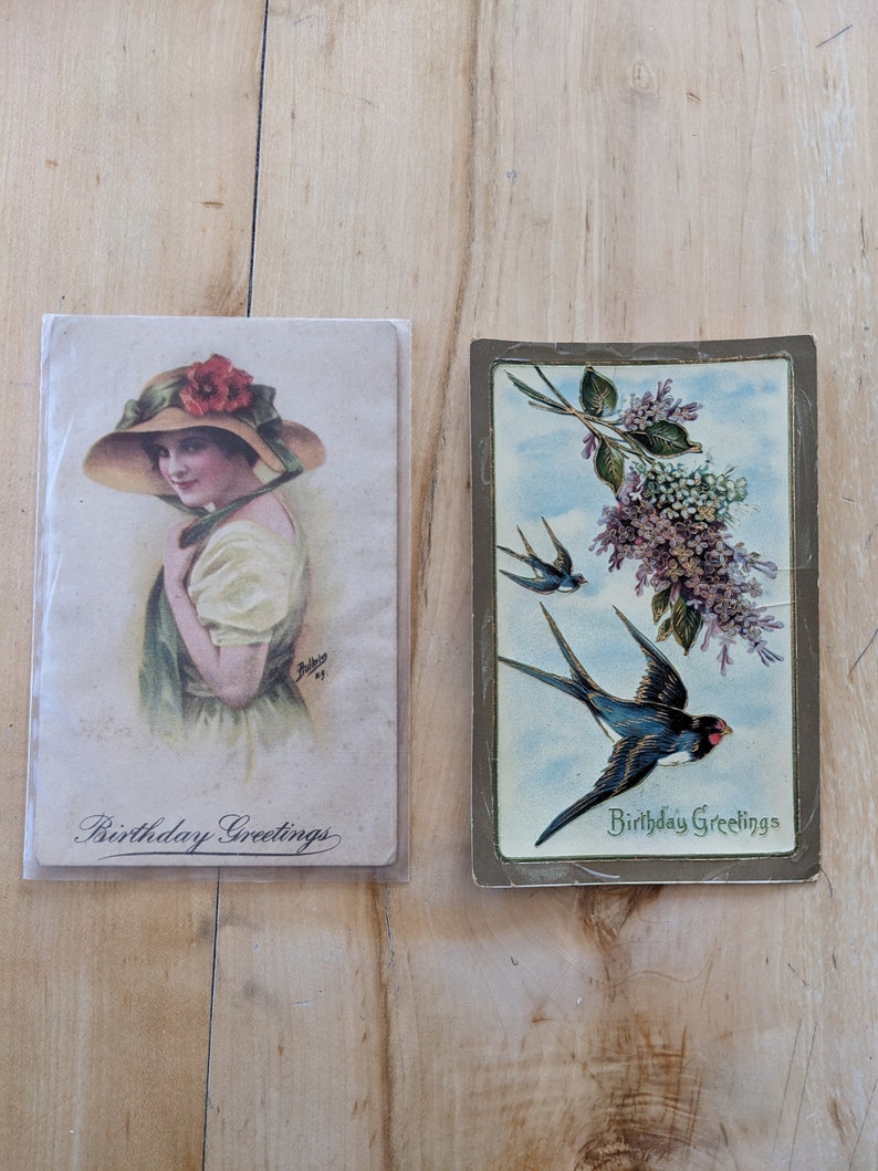 Antique Birthday Cards, Original Vintage Birthday Greetings, Unused ...
