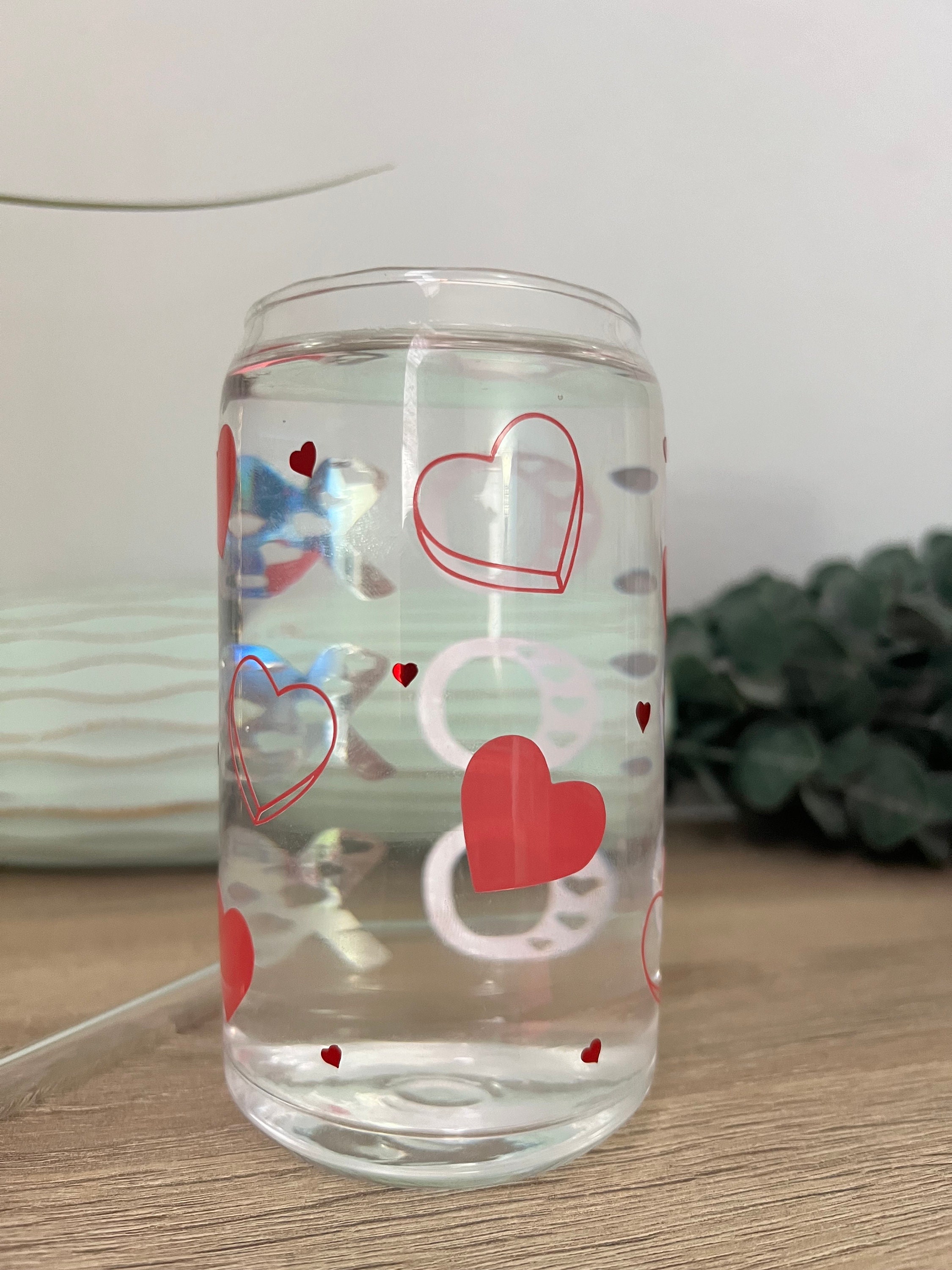 Glass Cup, XOXO Color Changing, 16oz, With Bamboo Lid & Glass Straw - Etsy