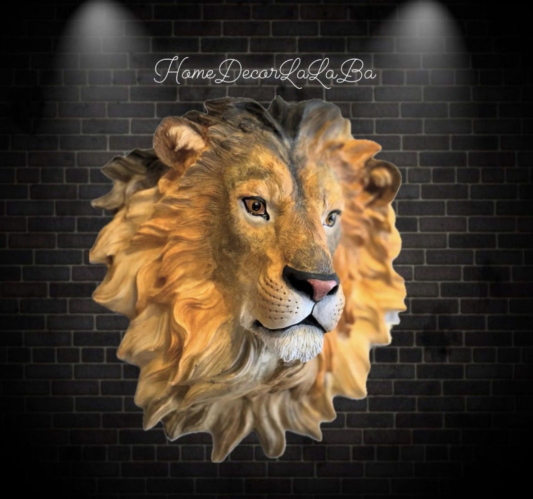 Lion Head Wall Sculpture , Lion Head Wall Ornament, Lion Head Statue ...