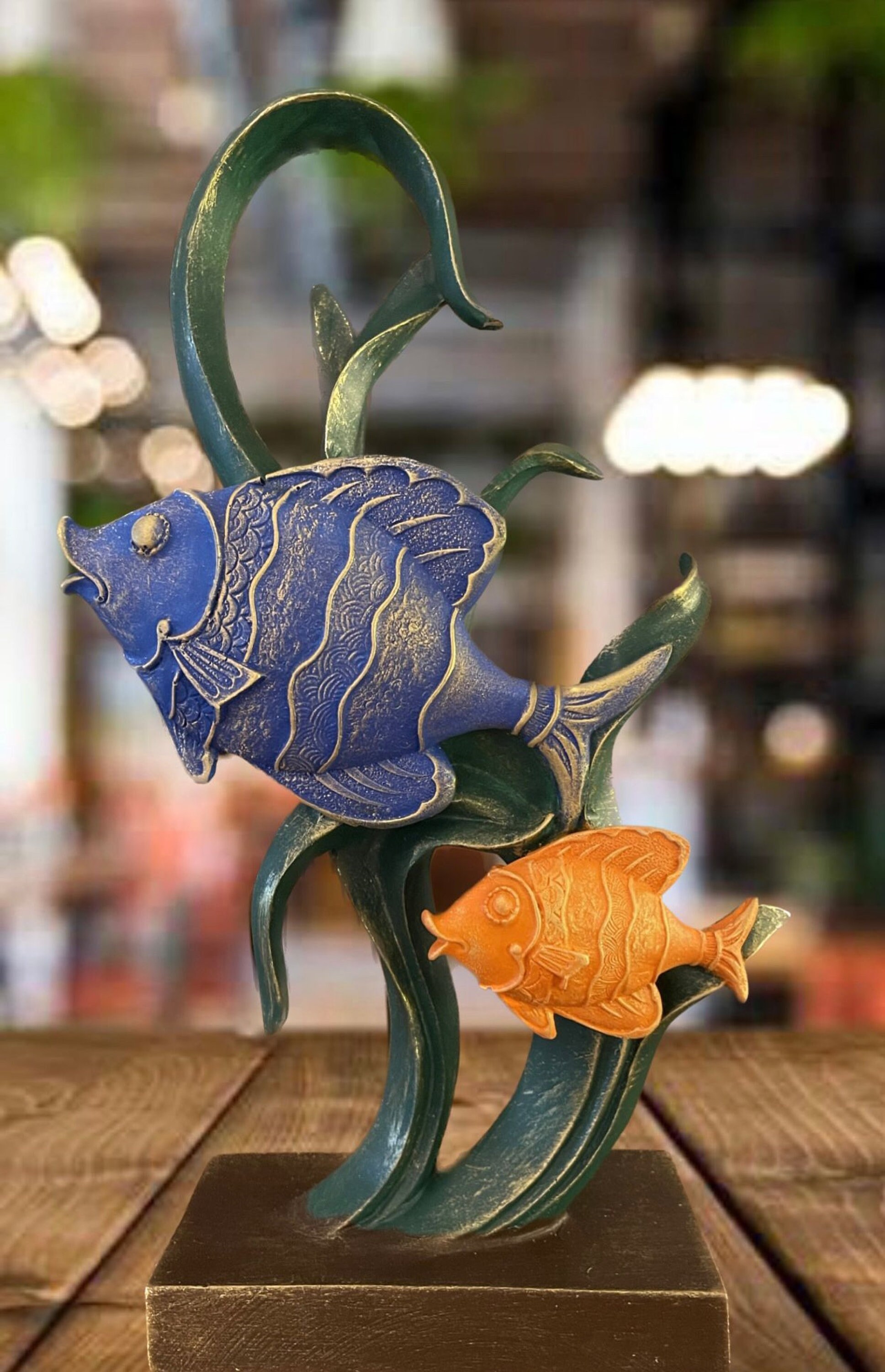 Fish Figurine Sculpture - 31x16 Cm Polyester Decorative Statue | Ocean ...