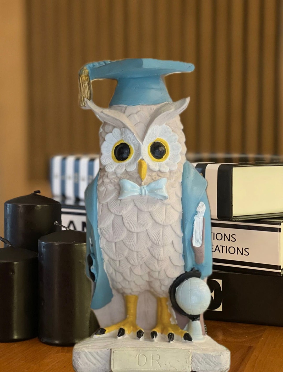 Handmade Graduation Owl Figurine: Dr. Owl Statue With Cape - Etsy