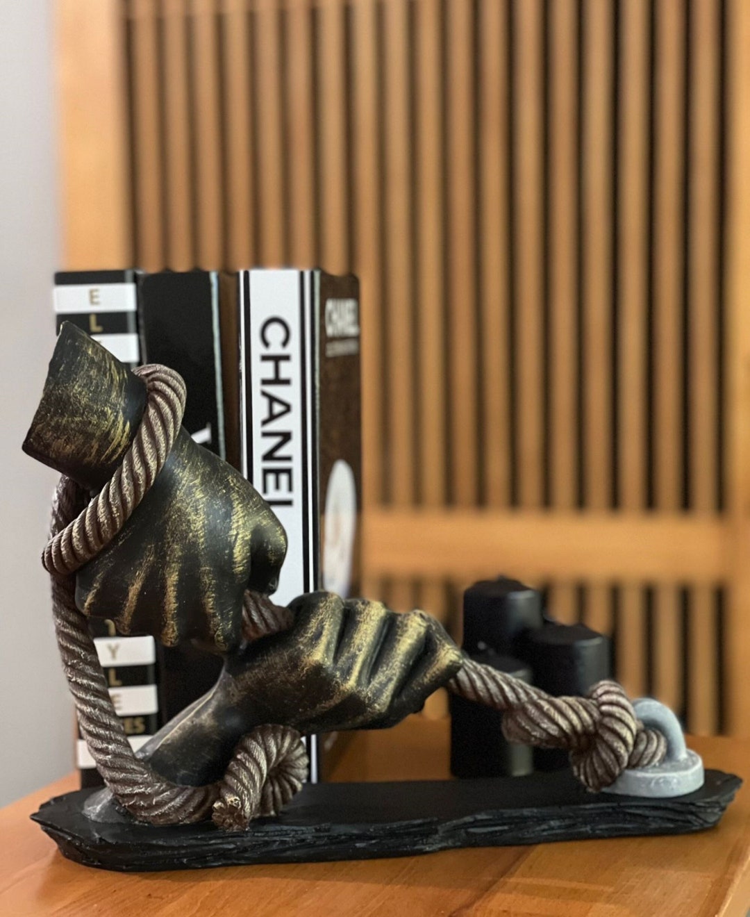 Hand Holding Rope Sculpture - Polyester Decorative Statue | Elegant and ...