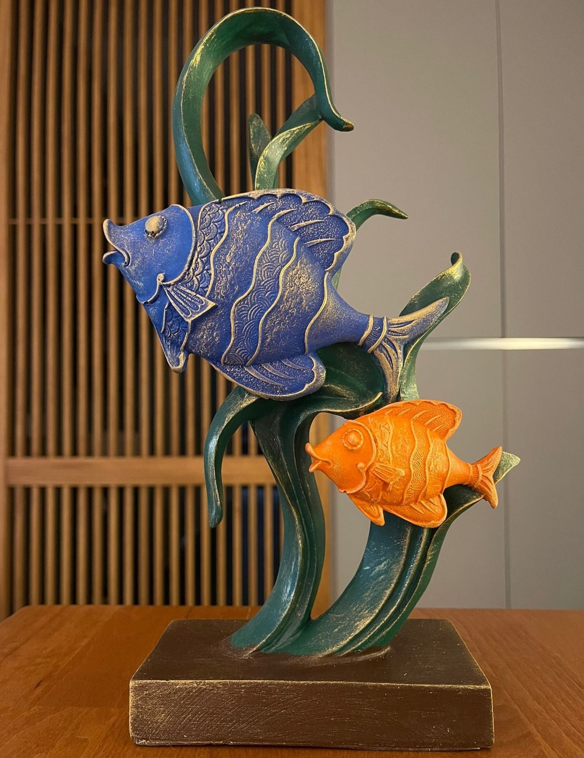 Fish Figurine Sculpture - 31x16 Cm Polyester Decorative Statue | Ocean ...