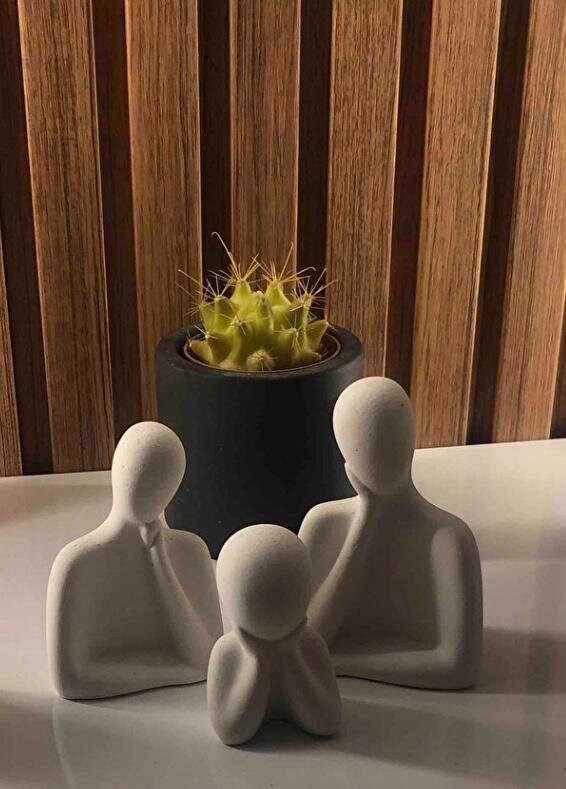 Concrete Family Sculpture: Minimalist Home Decor Figurine - Etsy