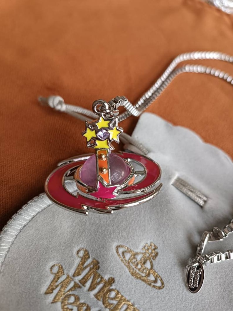 Nana Anime Orb 3d Star Pink Necklace Vivienne Westwood Etsy