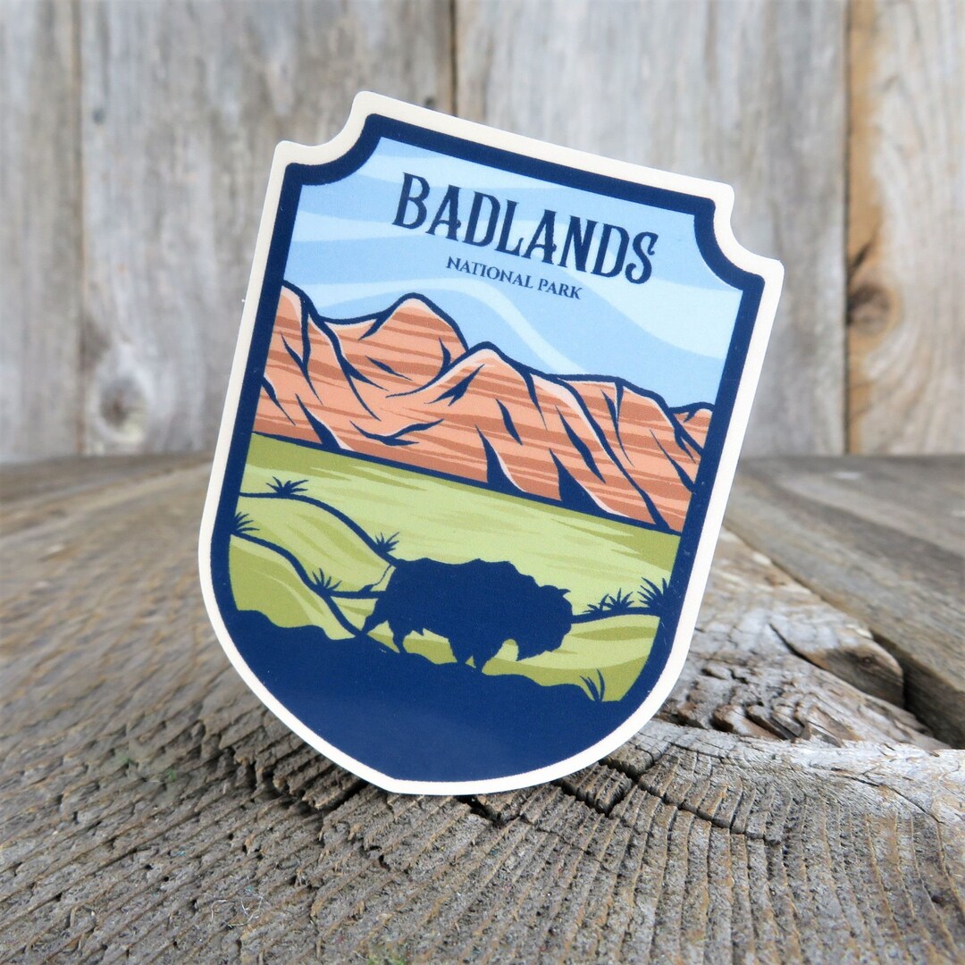 Badlands National Park Sticker South Dakota Shield Shaped Full Color ...