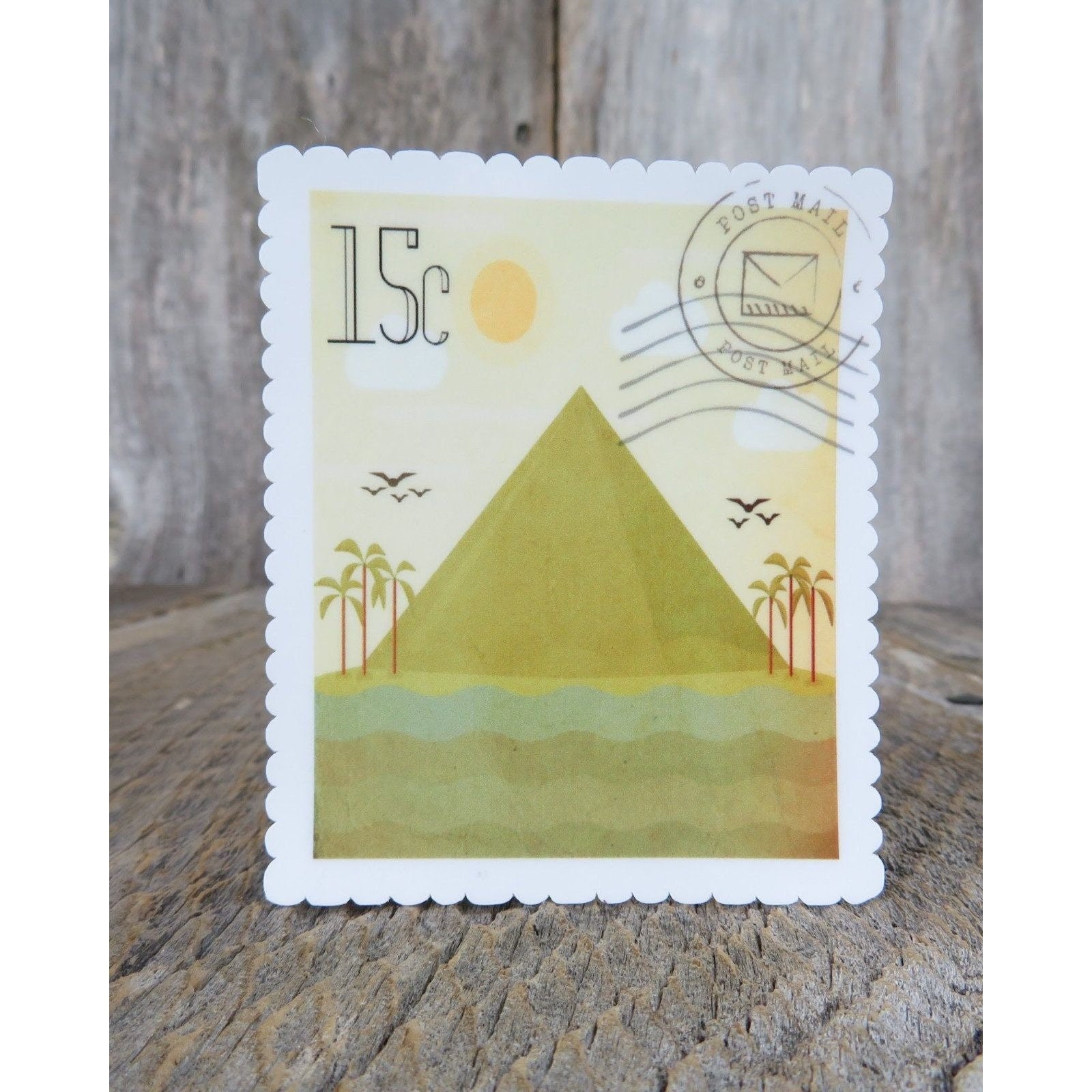 Egypt Postal Stamp Sticker Pyramid Travel Souvenir Water Bottle Laptop ...