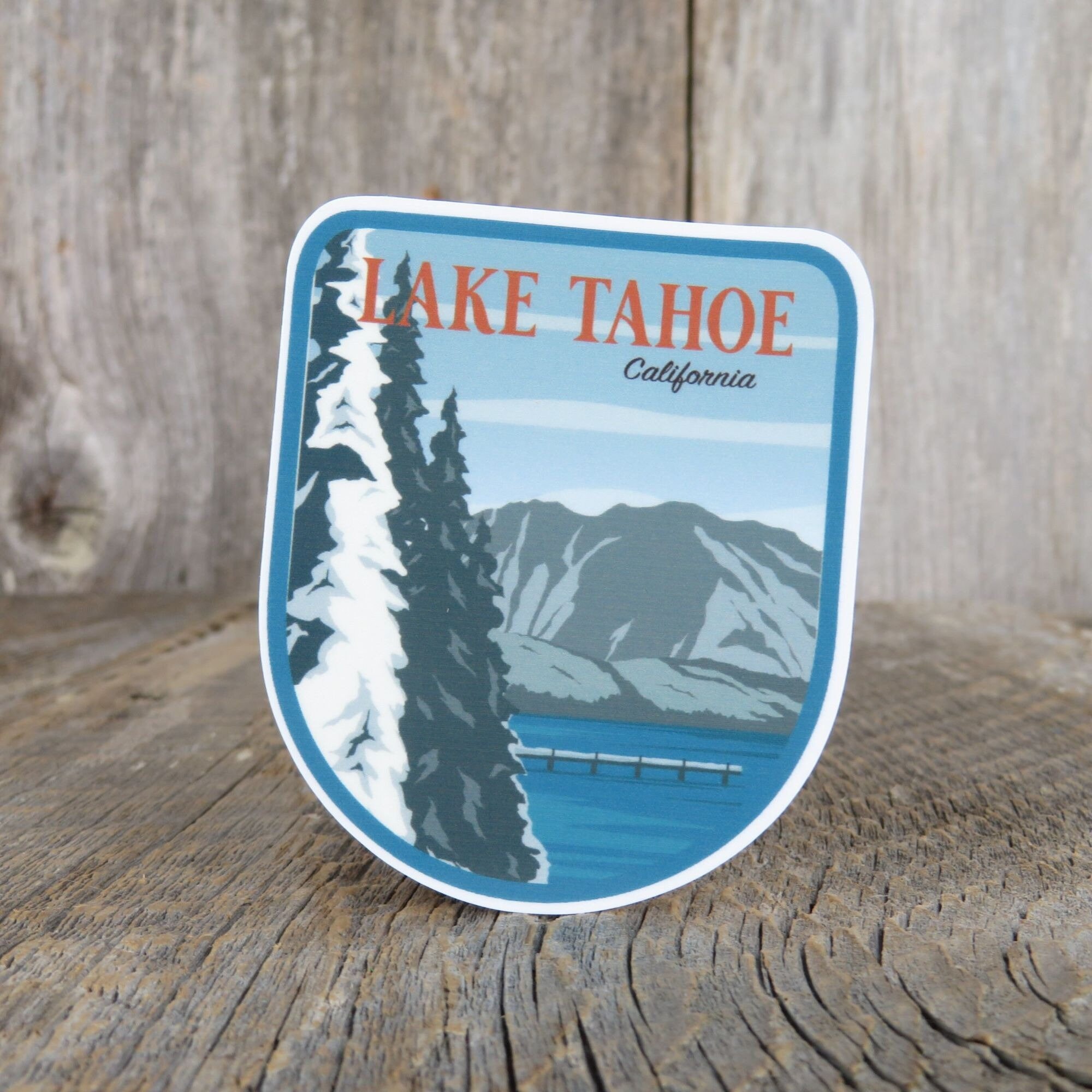 Lake Tahoe Sticker California Blue Winter Mountains Shield - Etsy
