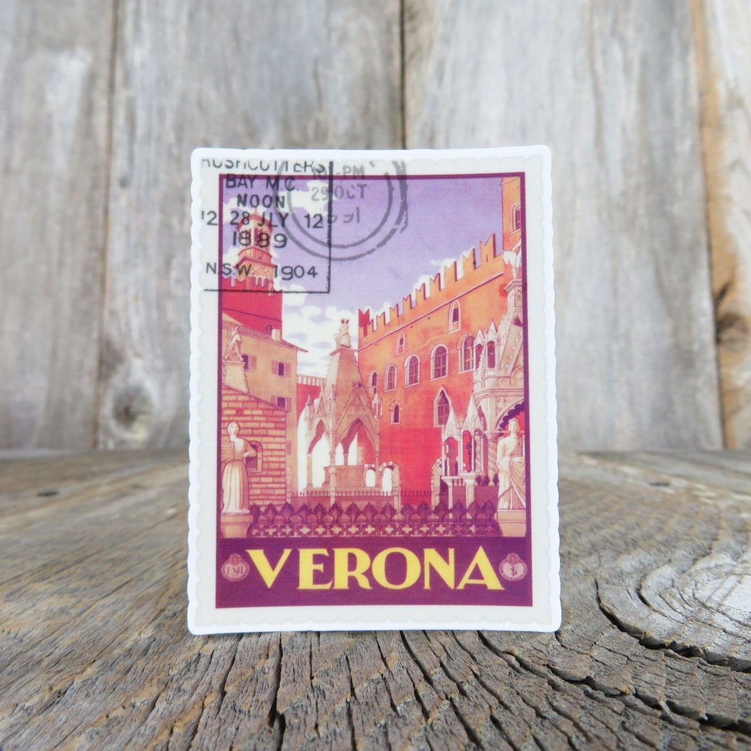 Verona Italy Postal Stamp Sticker Waterproof Travel Souvenir Water ...