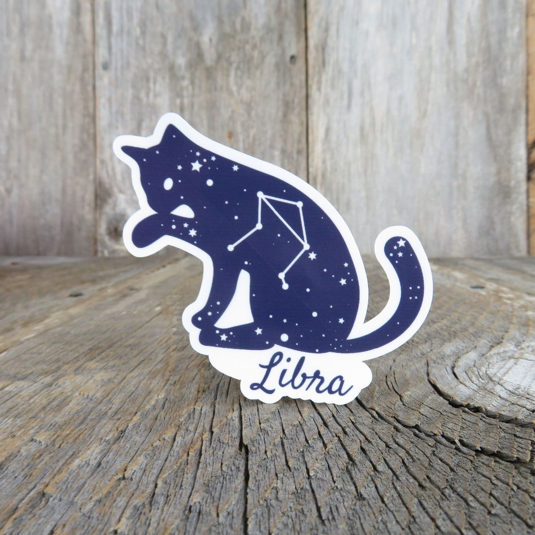 Libra Cat Sticker Astrology Birthday Star Sign Waterproof Star Chart - Etsy