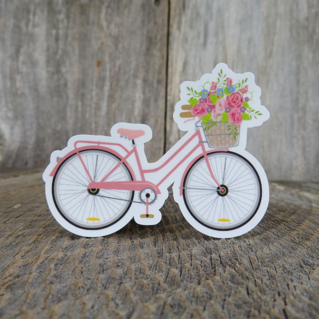 Pink Cruiser Bike With Flower Basket Waterproof Full Color Bike Riding ...