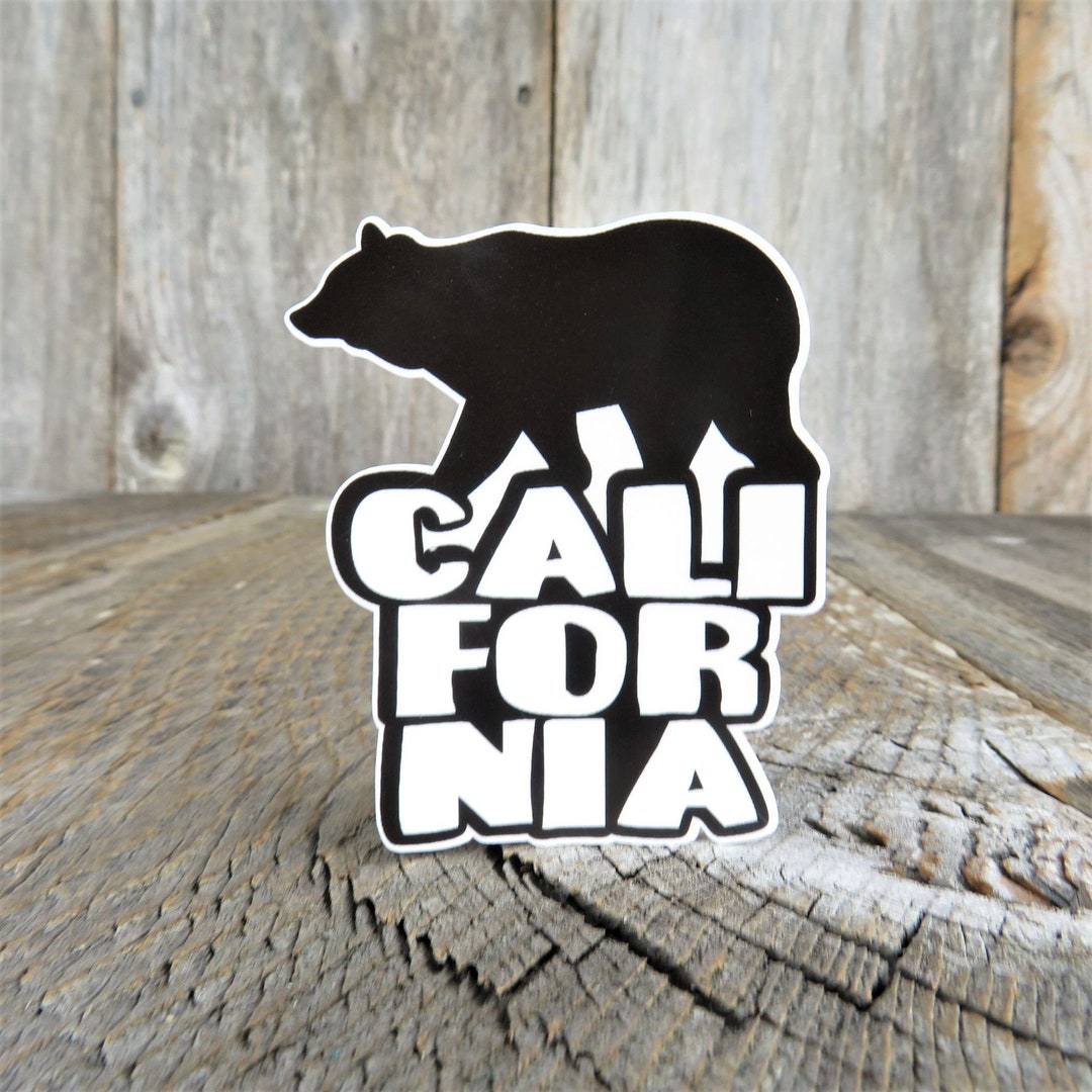 California Bear Sticker Bold Word Block Letters Silhouette Souvenir ...