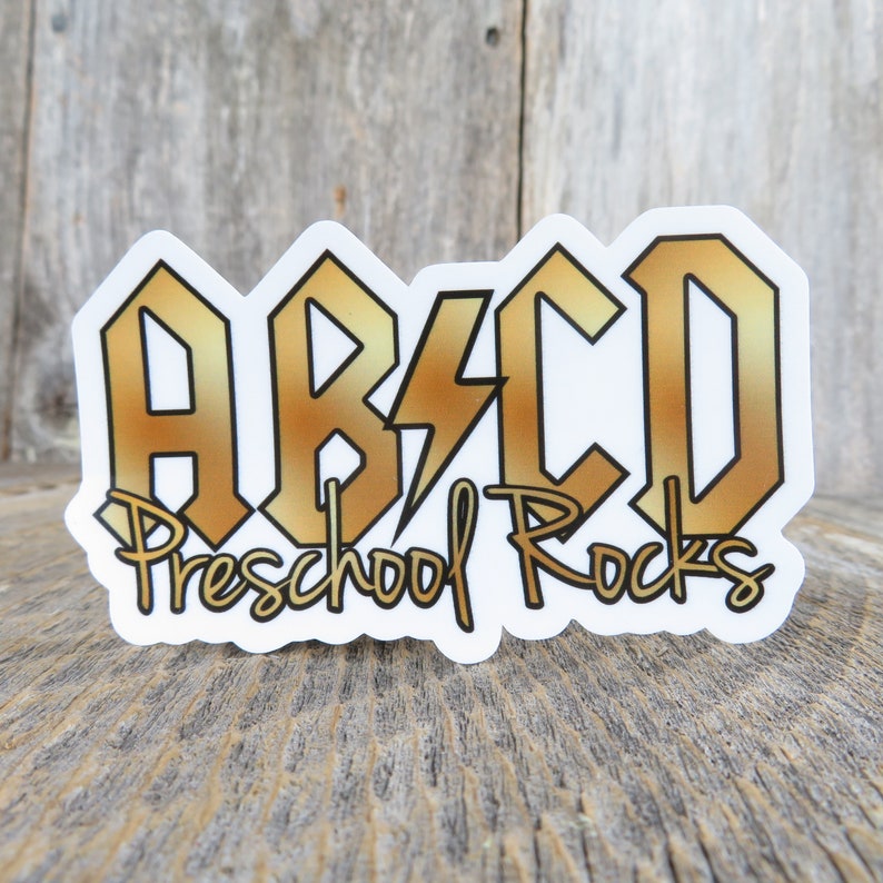 AB CD Preschool Rocks Sticker Cool Rock and Roll Teacher School - Etsy