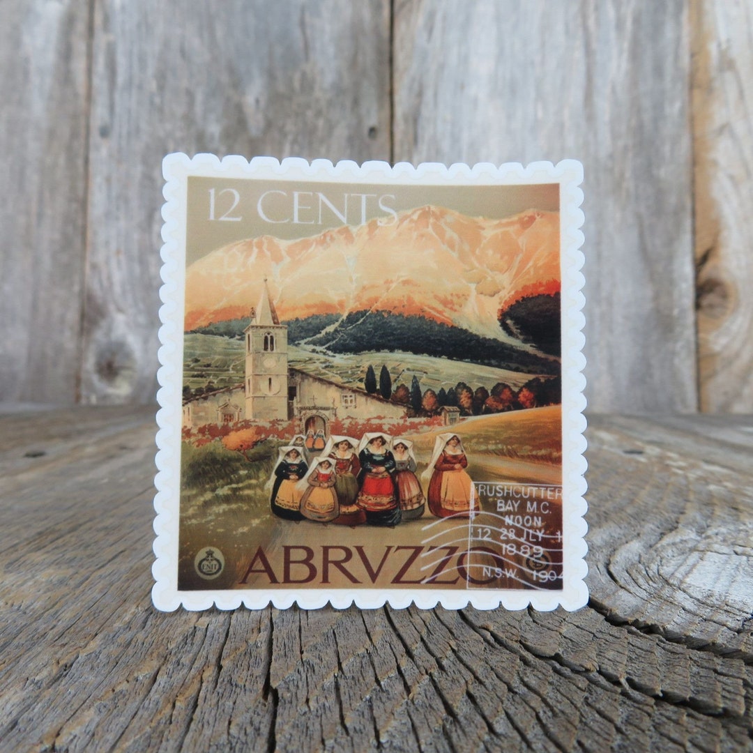 Abruzzo Italy Postal Stamp Sticker Waterproof Abrvzzo Travel Souvenir ...