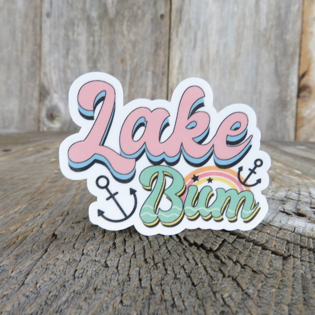 Lake Bum Sticker Lake Lover Camping Outdoors Retro Colors Waterproof - Etsy