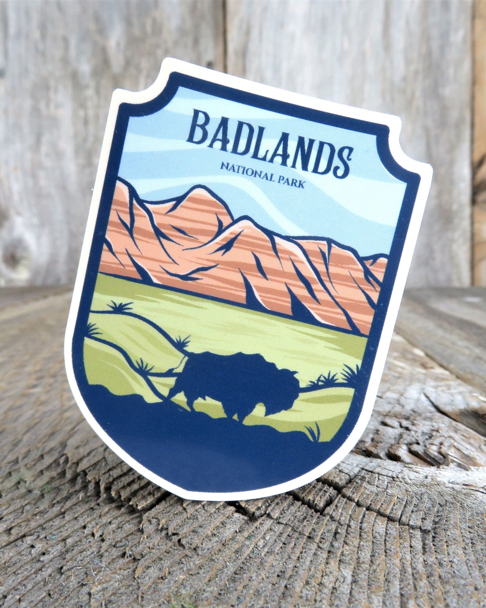 Badlands National Park Sticker South Dakota Shield Shaped Full Color ...