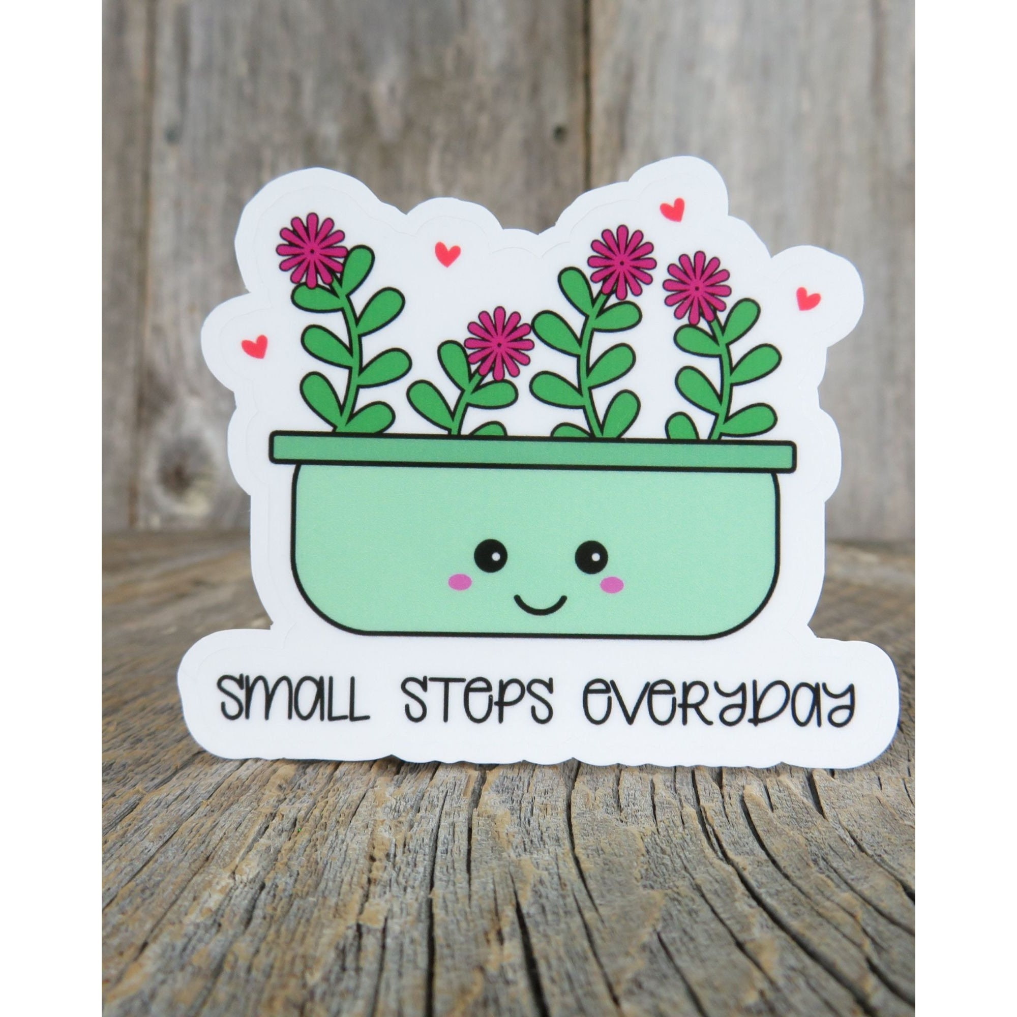 Small Steps Everyday Sticker Full Color Kawaii Plant Waterproof ...