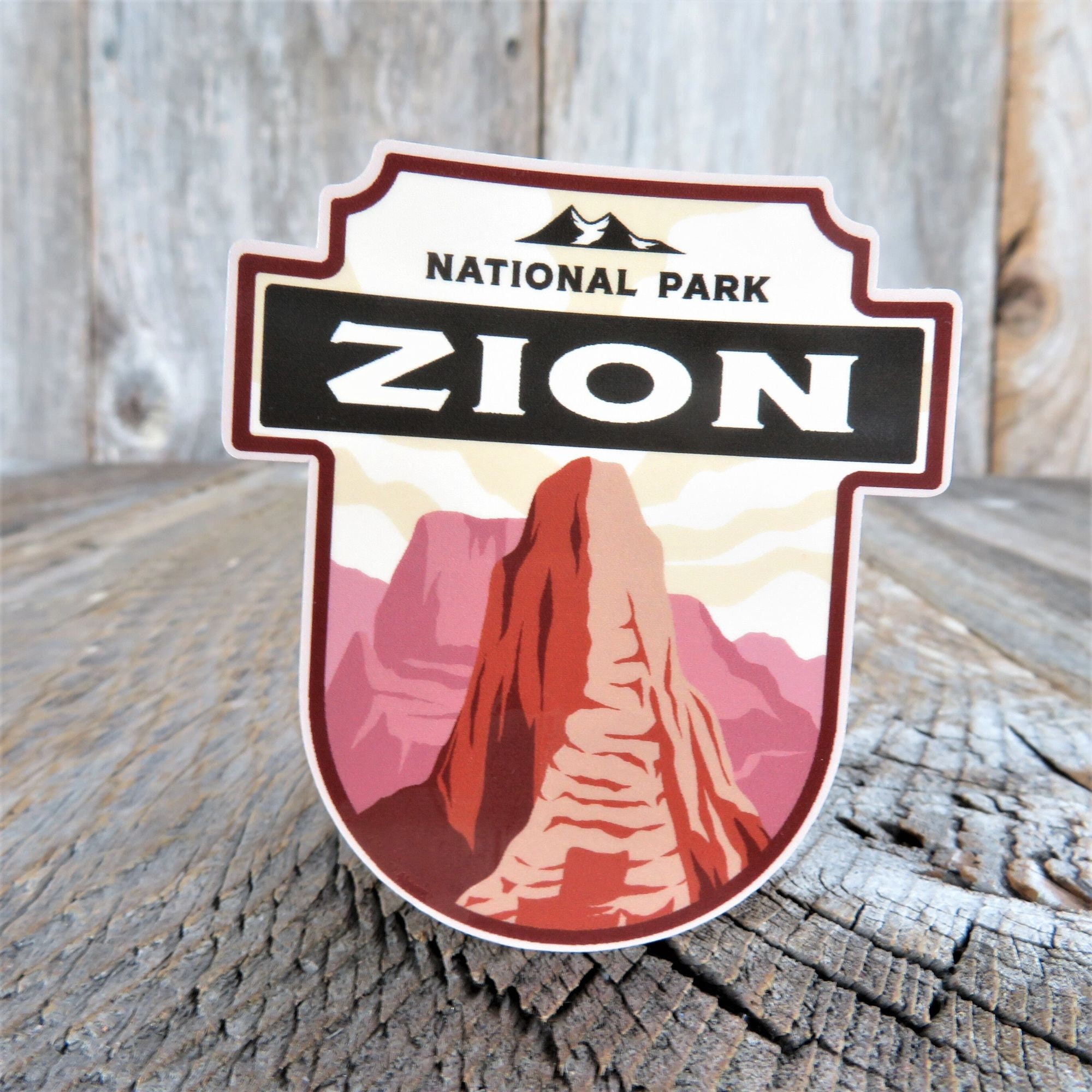 Zion National Park Sticker Utah Shield Shaped Full Color Waterproof ...