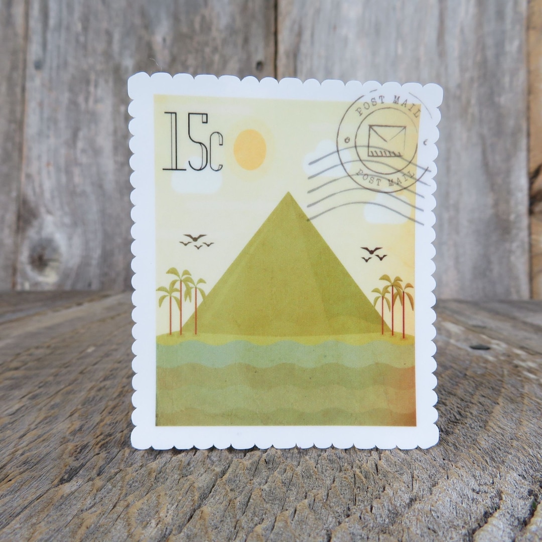 Egypt Postal Stamp Sticker Pyramid Travel Souvenir Water Bottle Laptop ...
