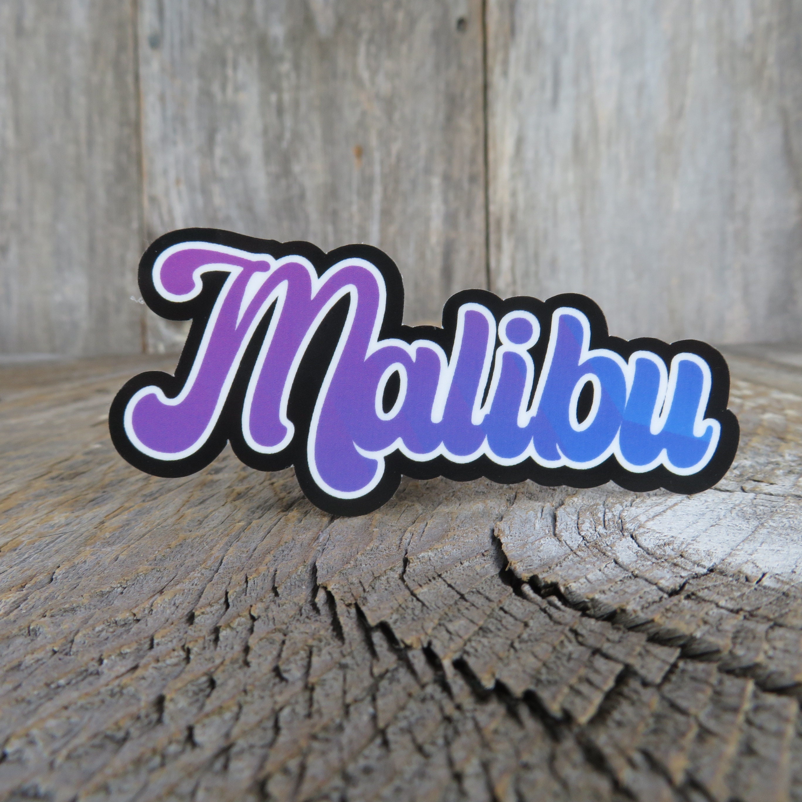 Malibu California Sticker Bubble Letters Purple Blue Destination ...