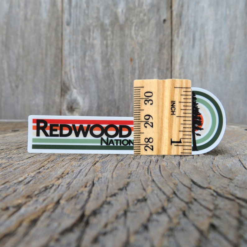 California Redwood National Park Sticker Redwood Trees Green Orange - Etsy