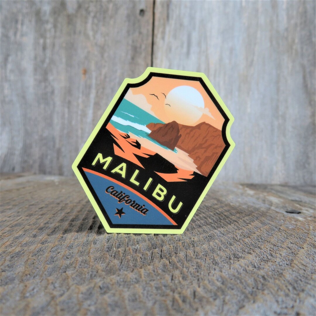 Malibu California Sticker Coastal Beach Destination Souvenir Travel ...