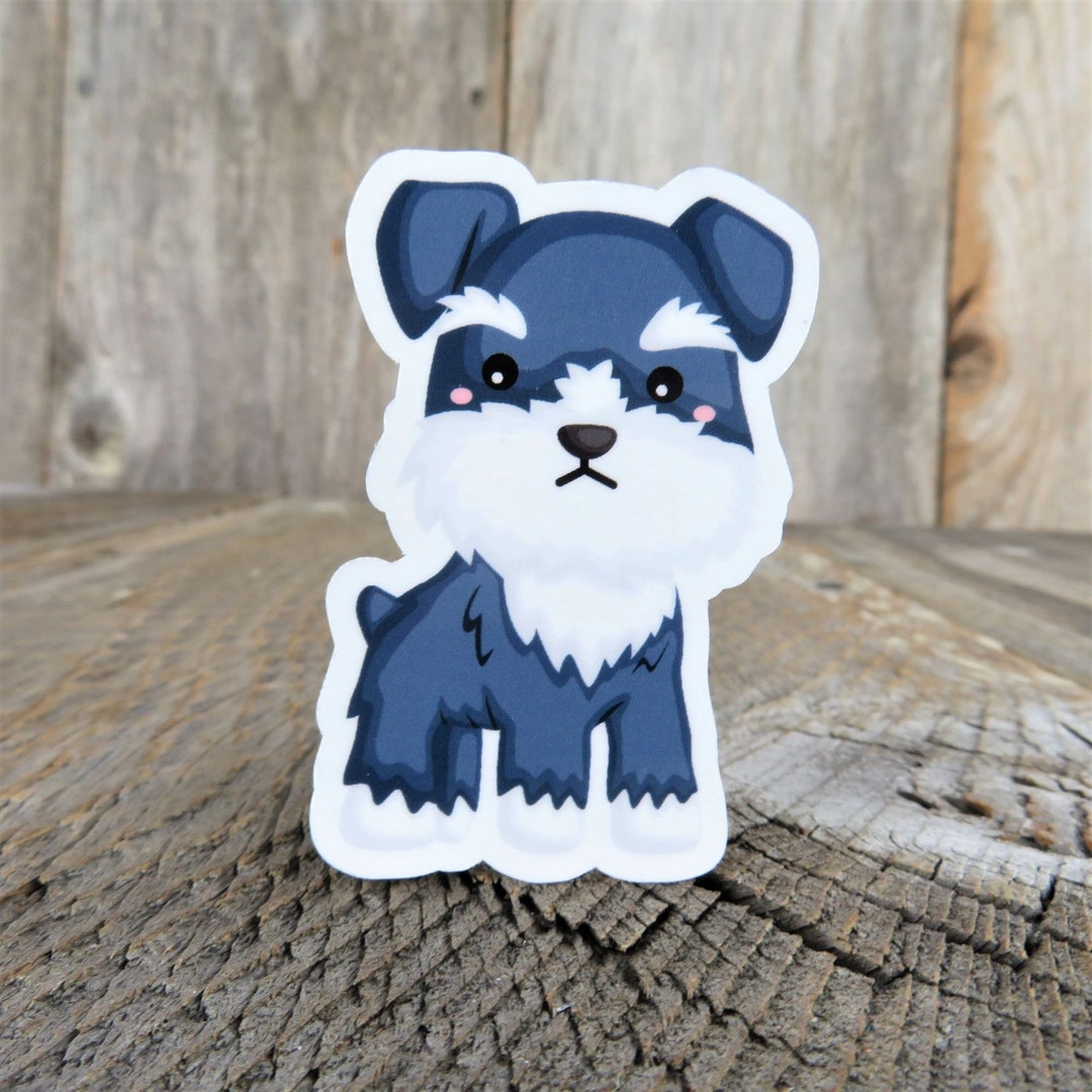 Schnauzer Puppy Sticker Decal Full Color Cartoon Waterproof Dog Lover ...