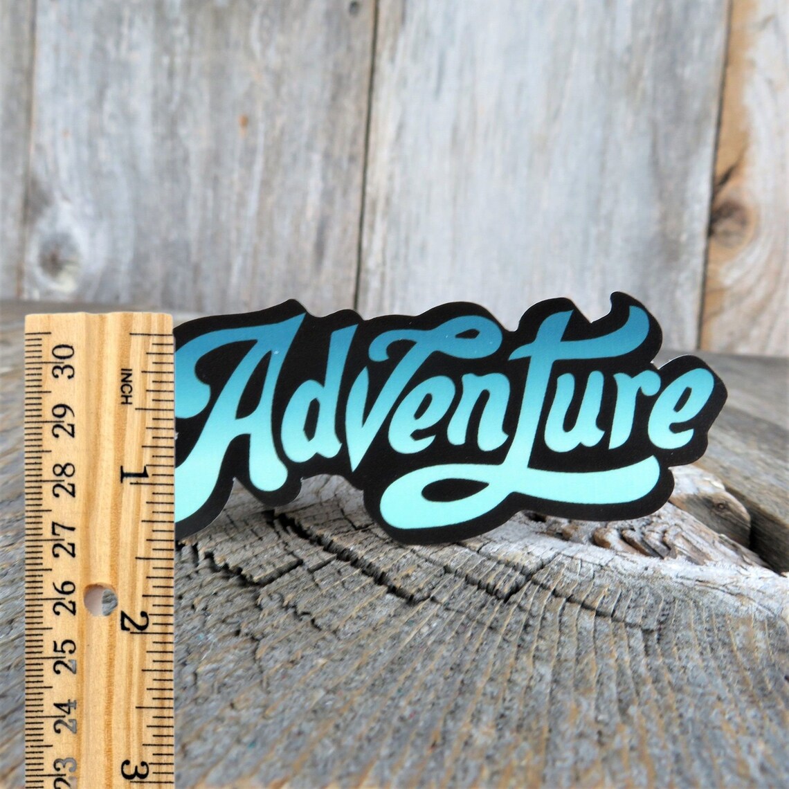 Adventure Sticker Bubble Letter Green Retro Outdoor Lover - Etsy