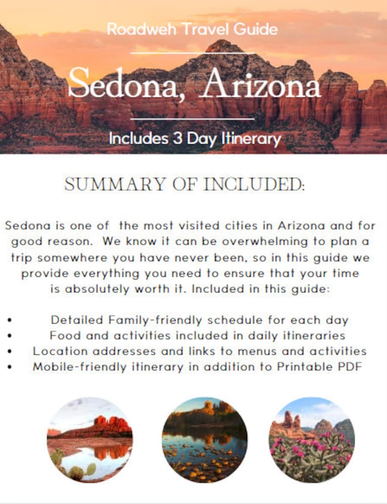 Sedona 3 Day Travel Guide- Instant Download - Etsy