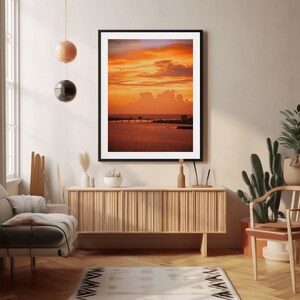 Florida Sunset Photography Print, Sunset and Clouds Over Ocean, Wall ...