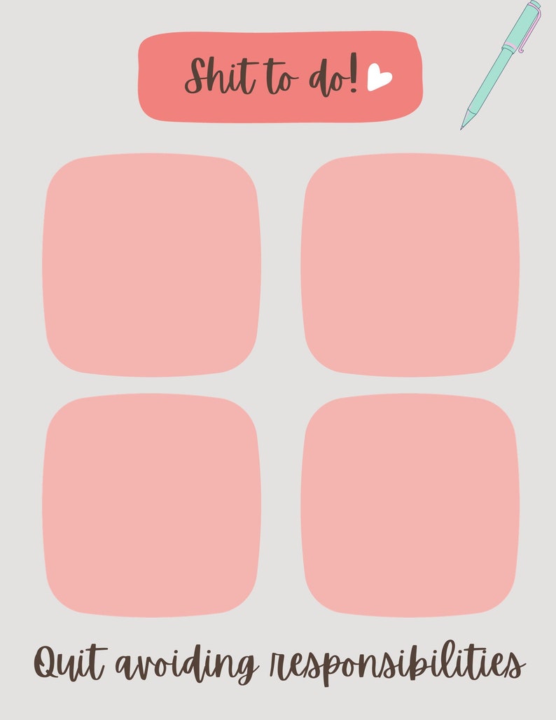 Editable Canva Checklist, Adult to Do List , Funny Office Supplies, to ...