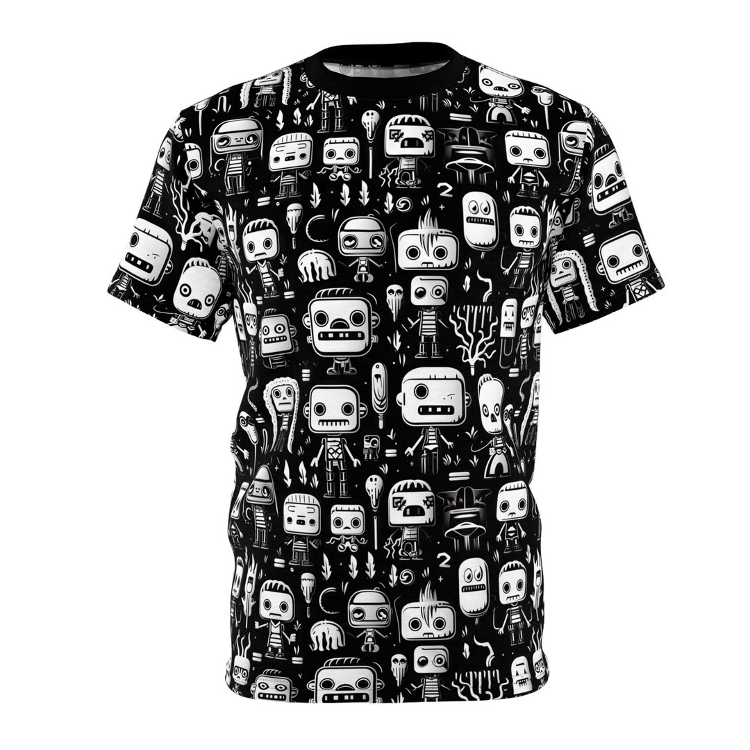Blockhead Zombie Pattern Cut & Sew Tee AOP All Over Print - Etsy