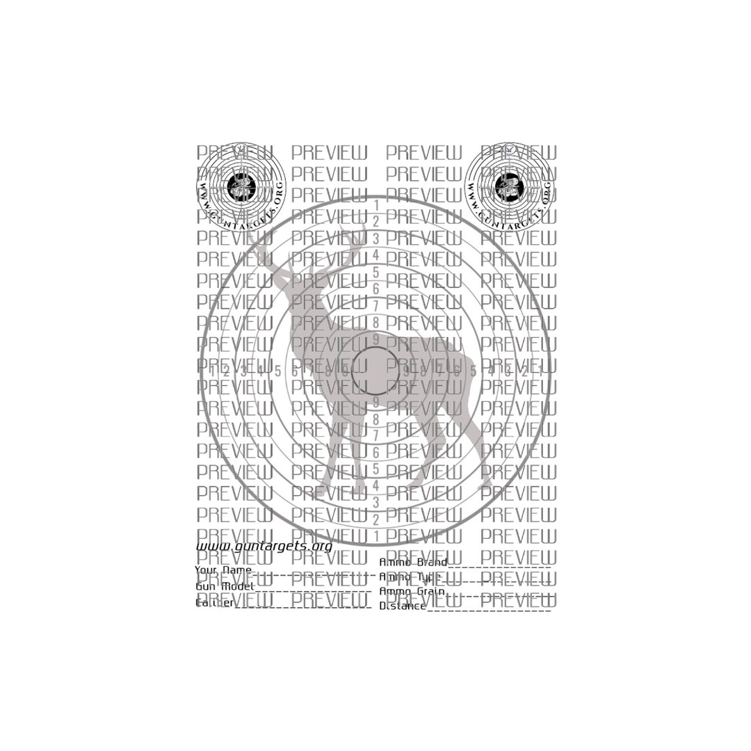 GT Buck Printable Shooting Target Buy Once Print Forever - Etsy