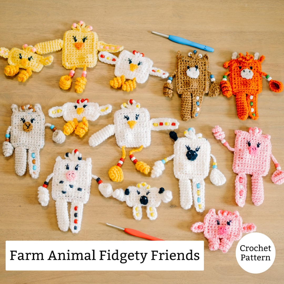 Farm Animal Fidget Toy Crochet Pattern Beaded Marble Maze - Etsy