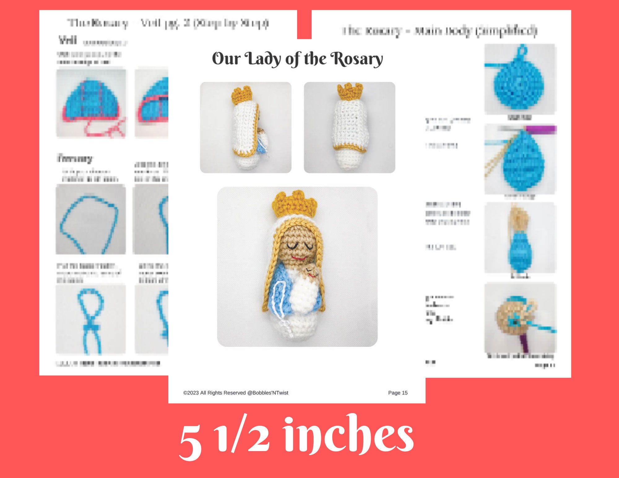 Our Lady of the Rosary Crochet Mini Doll Pattern Virgin Mary Catholic ...