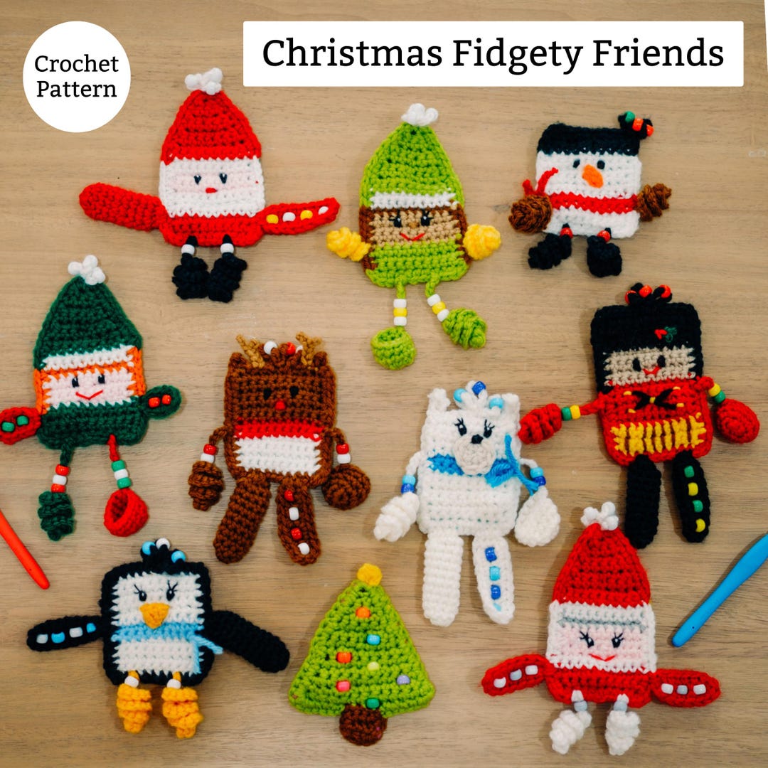 Christmas Fidget Toy Fidgety Friends Crochet Pattern. Homemade Stocking ...