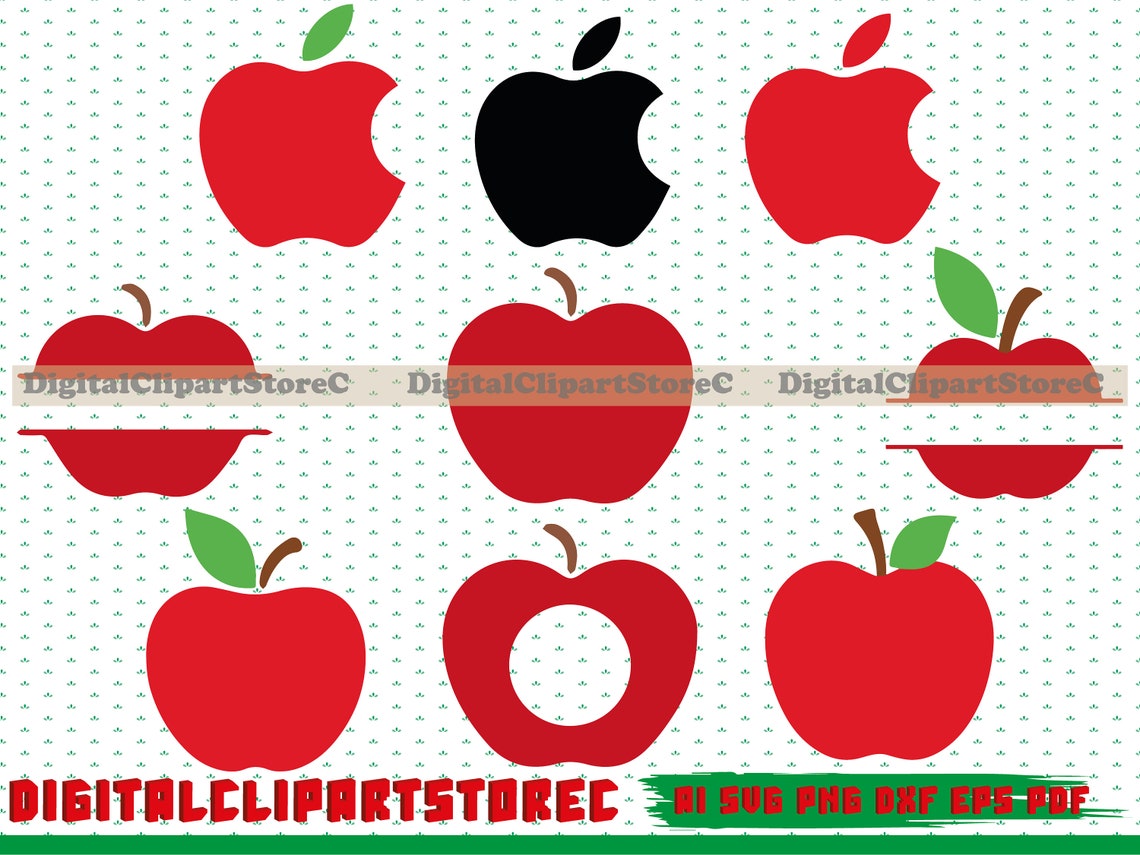 Apple Name Frame Svg Bundle Apple Svg Apple Clipart Apple - Etsy