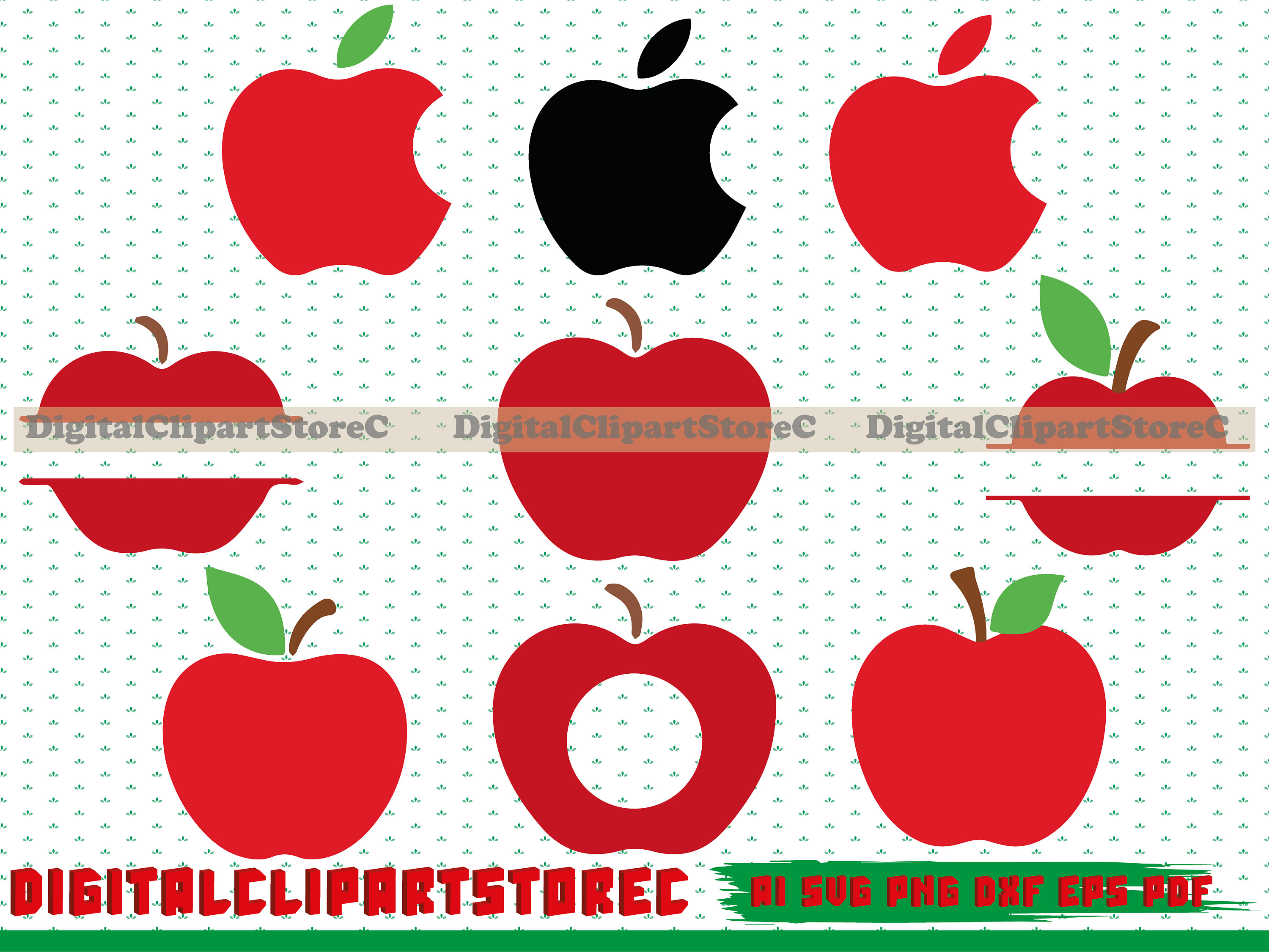 Apple Name Frame Svg Bundle Apple Svg Apple Clipart Apple - Etsy