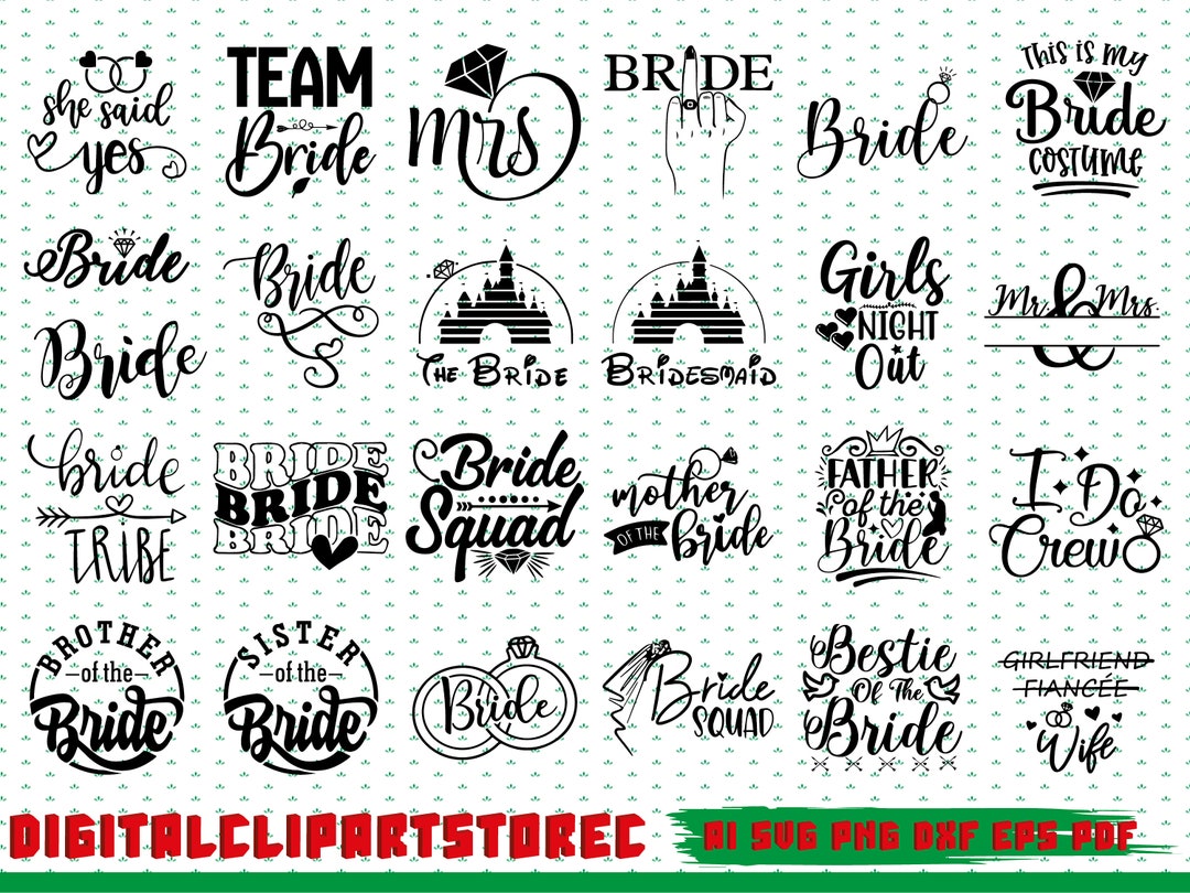 Bride Svg Bundle, Bride Svg, Team Bride Svg, M. et Mme Svg, Elle a dit ...
