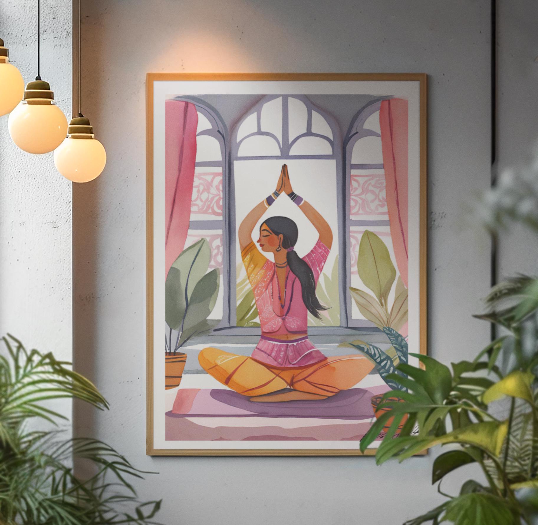 Yoga Pose Art Print | Boho Yoga Artwork | Mantra Poster | Yoga ...