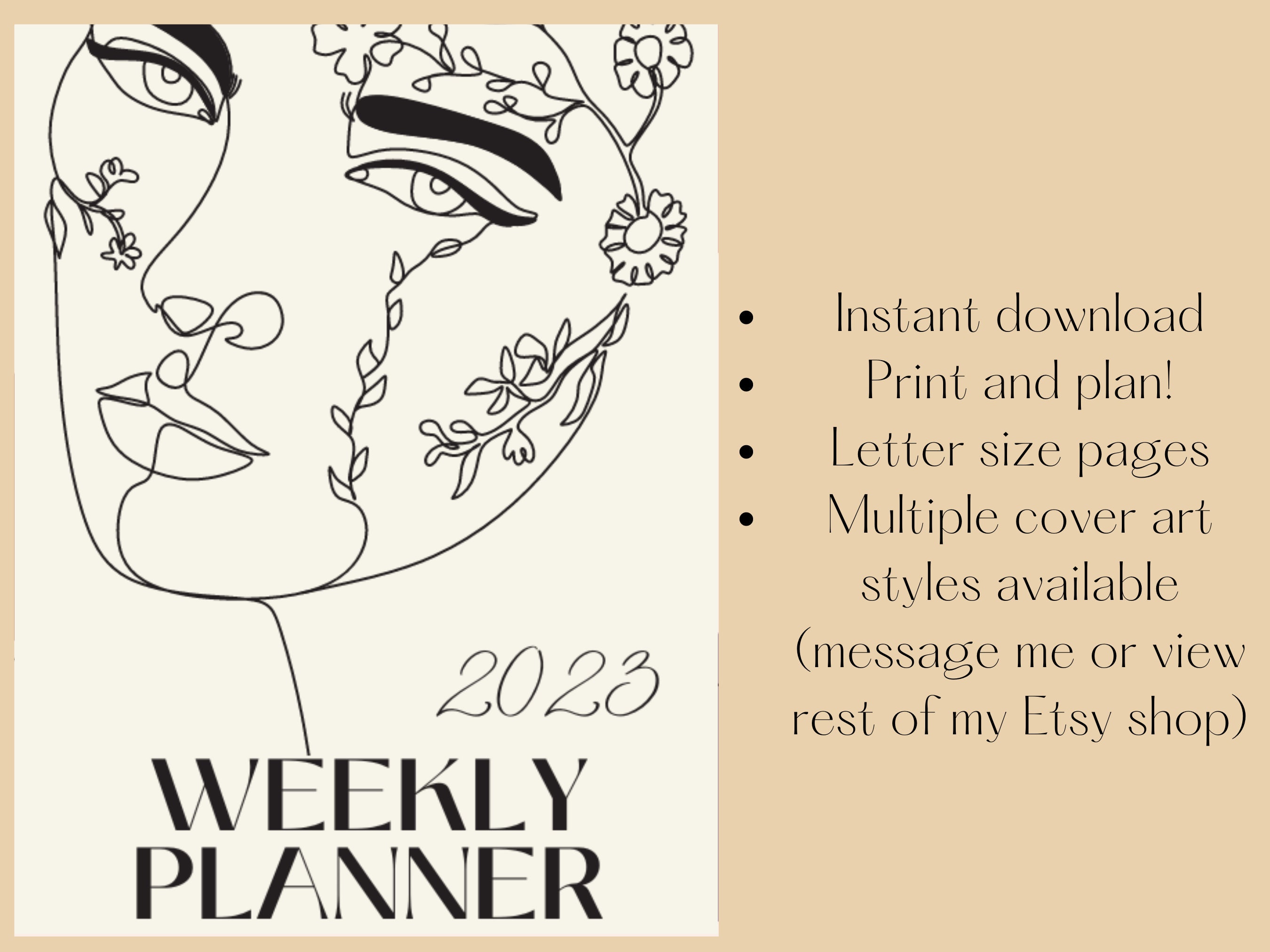Weekly Planner Printable 2023 Calendar Personal Planner Productivity ...